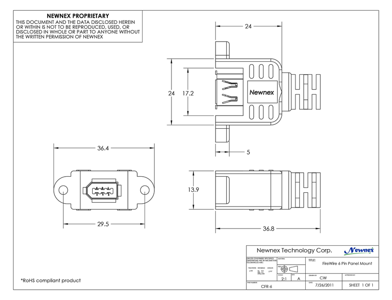 1394 FireWire Panel Mount Cables | Newnex