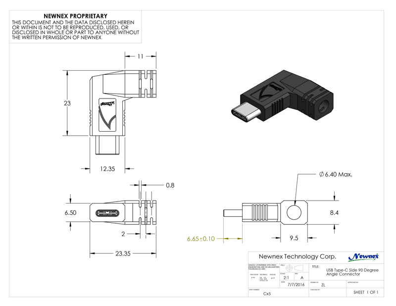 USB 3.1 Type C Right Angle Cables | Newnex