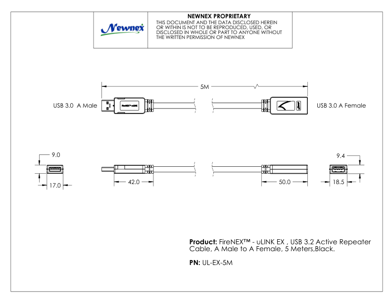 Active USB 3.0 Extension Cable | Male to Female | 30 ft | 50 ft
